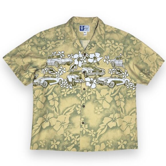 RJC | Shirts | Rjc Hawaiian Shirt Muscle Car Print Mens Xl Made In ...